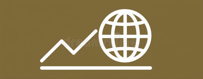 Image Represents Global Market Trend with Rising Graph and Globe ...