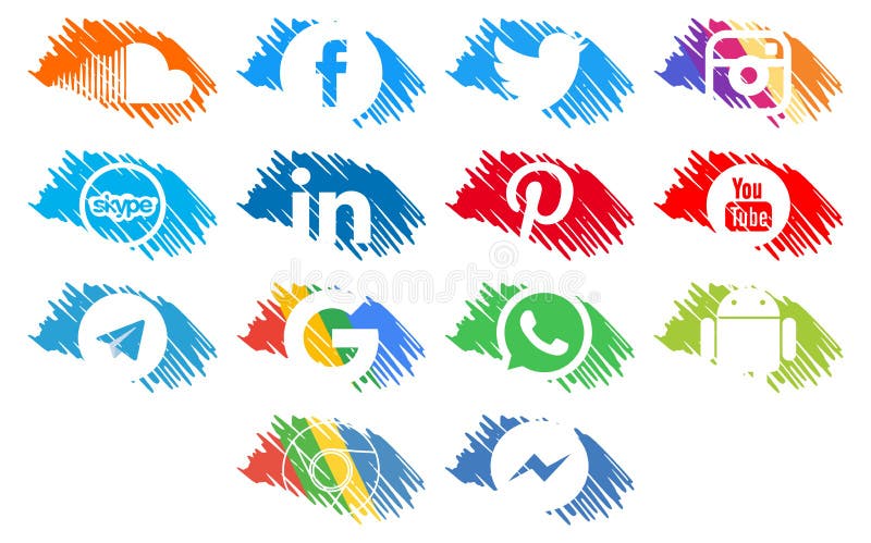 Set of Different Logos Isolated Stock Illustration - Illustration of ...