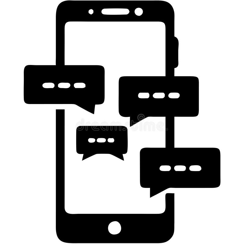 Mobile Phone Chat Vector for Messaging App and Communication Design ...