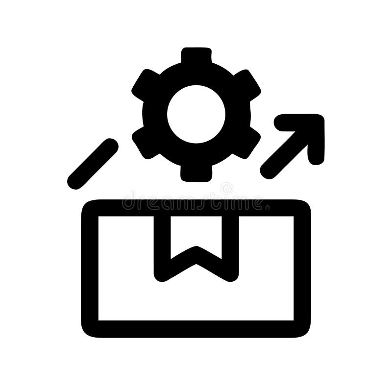 Optimized Delivery Process with Package, Gear, and Arrow Icon Stock ...