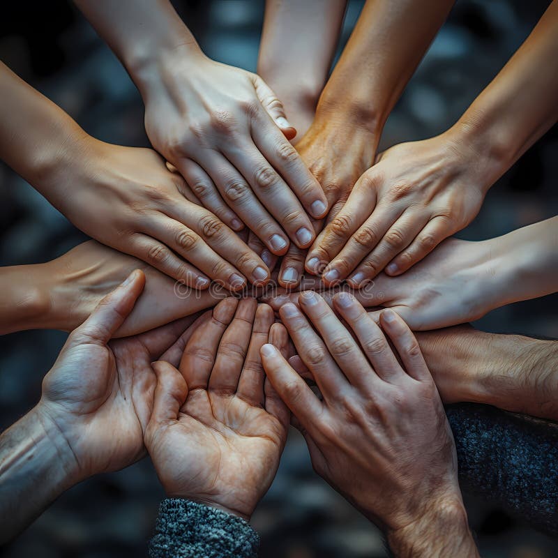 Hands Joined in Unity Symbolizing Teamwork and Trust. Stock ...