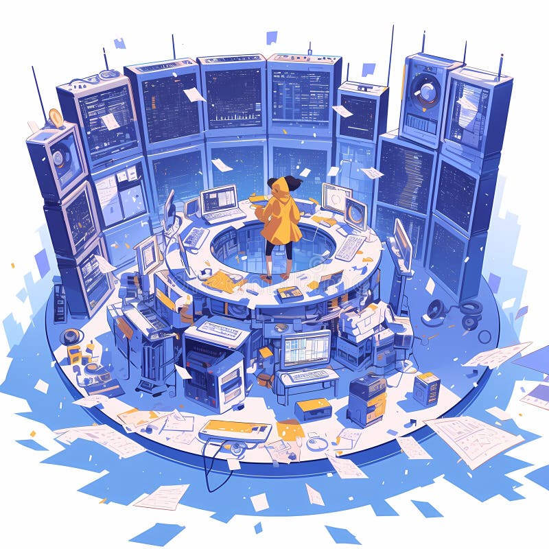 Gathering Data: Uncovering Insights Stock Illustration - Illustration ...