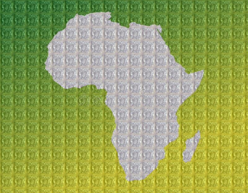 Artistic Africa Map, Dark Yellow Fantasy with Texture, Colors Isolated ...