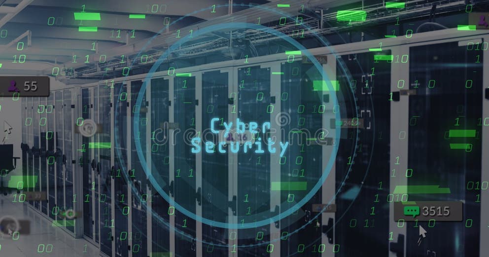 Image of Retina Eye Scanner, Binary Coding and Social Media Icons ...