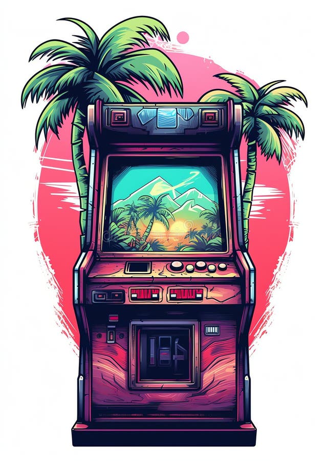 Retro Arcade Game 90s Retro Nostalgic Frame Stock Illustration ...