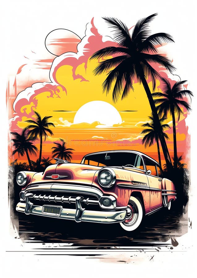 Retro Car Frame Border 90s Retro Nostalgic Frame Stock Illustration ...