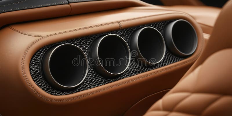 Interior Close-up of a Luxury Car Showcasing Elegant Leather and Sleek ...