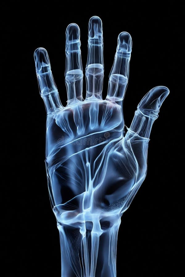 Bones at Your Fingertips: 3D Illustration of a Human Hand X-ray Stock ...