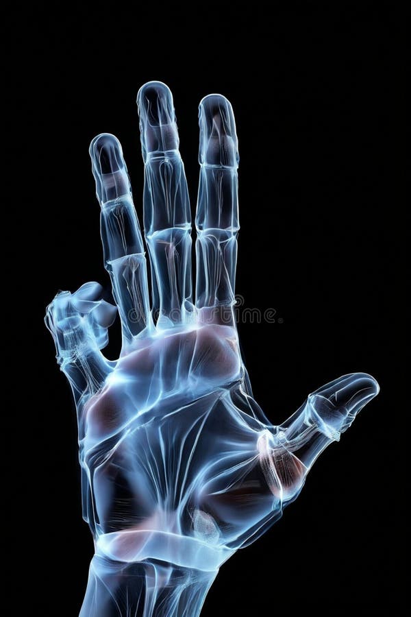 Bones at Your Fingertips: 3D Illustration of a Human Hand X-ray Stock ...