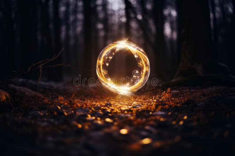 An Image of a Ring of Light in the Woods Stock Illustration ...