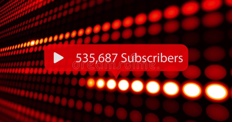Image of Rising Number of Subscribers with Rows of Red Led Lights in ...