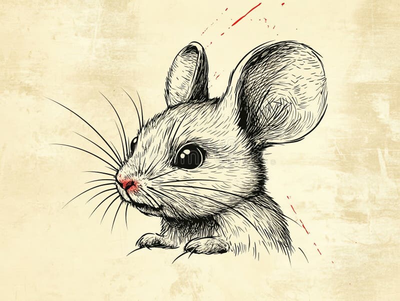 An Image of a Risograph Print Texture, with a Mouse on it, Whimsical ...