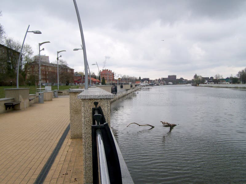 The Image of the River Embankment Railing Pavement Pavement. Photo ...