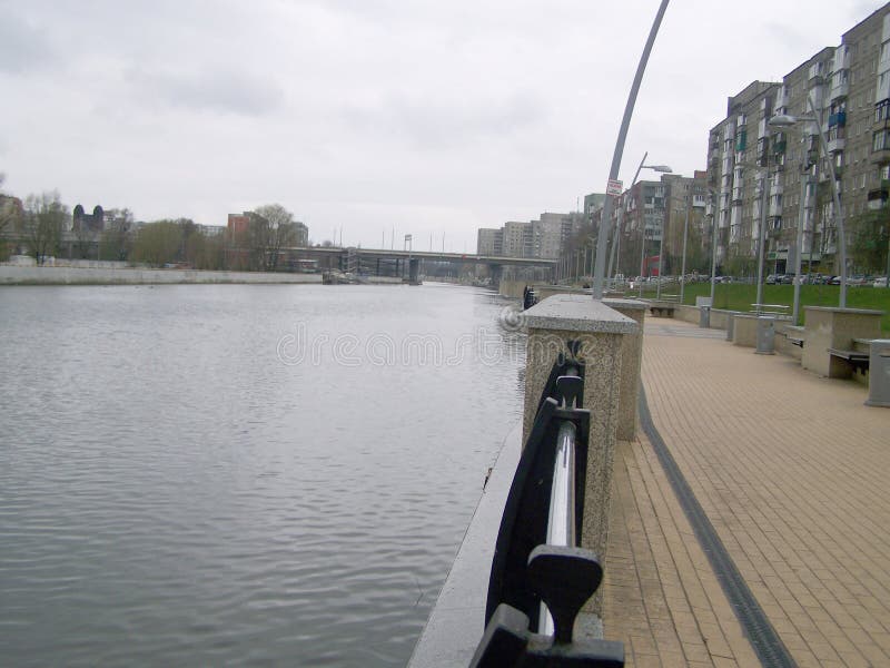 The Image of the River Embankment Railing Pavement Pavement. Photo ...