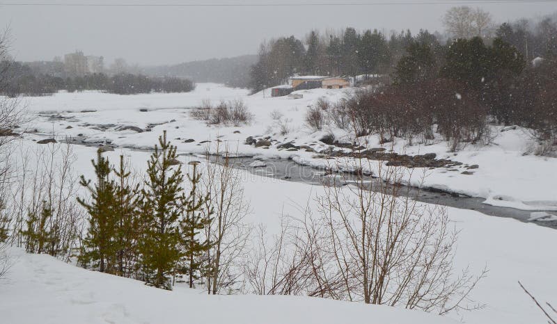 River Niva in April. stock image. Image of river, spring - 143983579