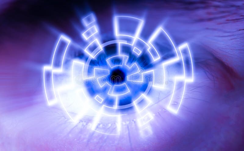 Image of Robot Human Eye Digital Cyber Screen Stock Illustration ...