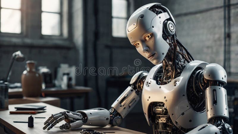 Image of a robot stock illustration. Illustration of elements - 357477886