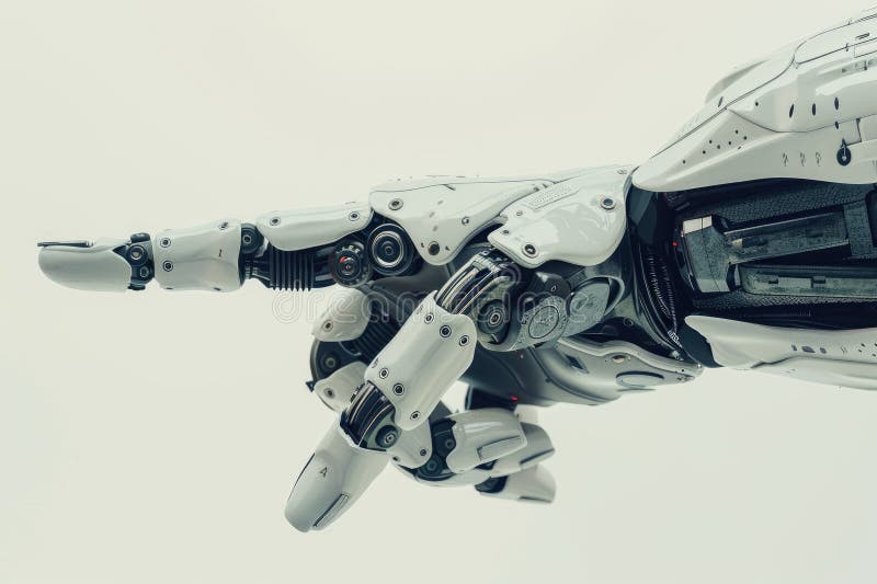 The Robotic Hand is Making a Gesture on a White Background Stock Photo ...