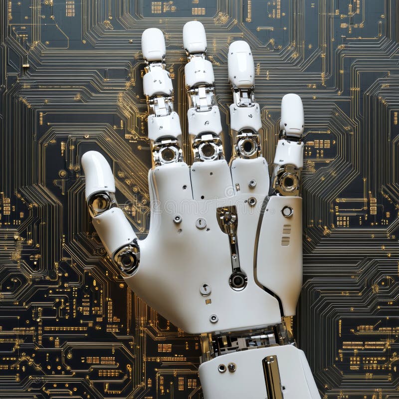 An Image of a Robotic Hand Touching Human Skin in Macro Detail, Illustrating the Interplay ...