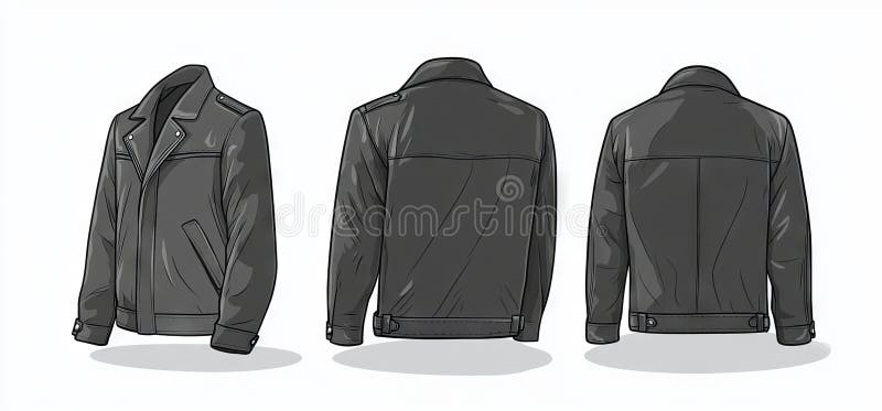 An Image of a Rocker Leather Jacket is Provided, Great for Designing ...