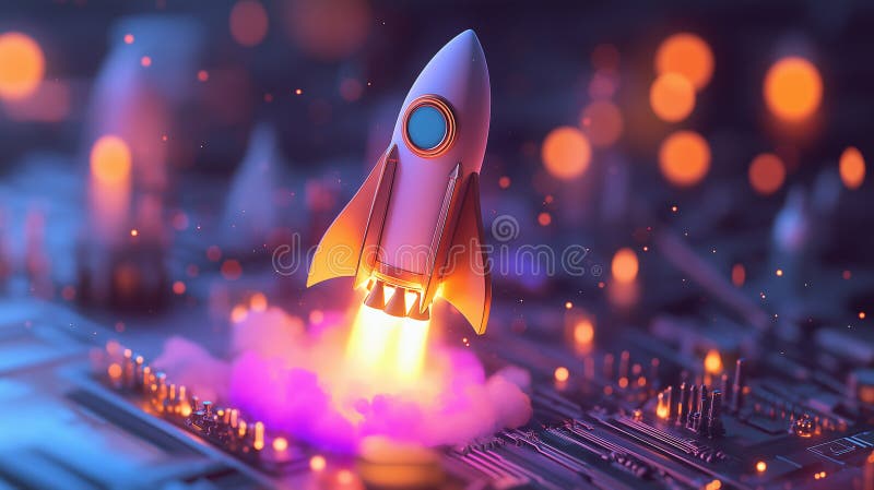 Rocket Launch, More Futuristic and High-tech Feel, Rocket is Taking Off ...