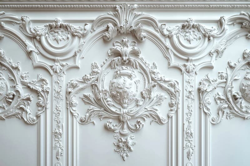Image of Rococo Wall Design with Bas-reliefs and Stucco Mouldings Stock ...
