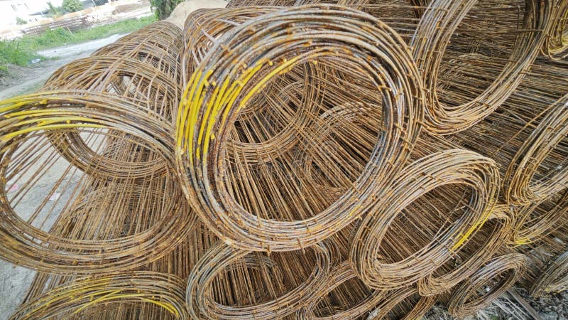Roll Up Rusty Steel Rebar Grid Reinforcement Frame Lying on the Ground ...