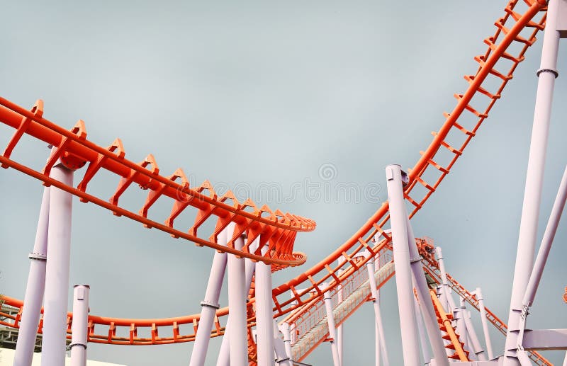 Image of Roller Coaster in Amusement Park Stock Image - Image of ferris ...