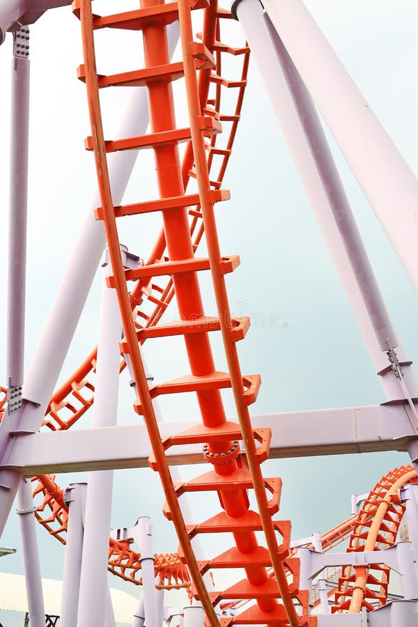 Image of Roller Coaster in Amusement Park Stock Image - Image of ...