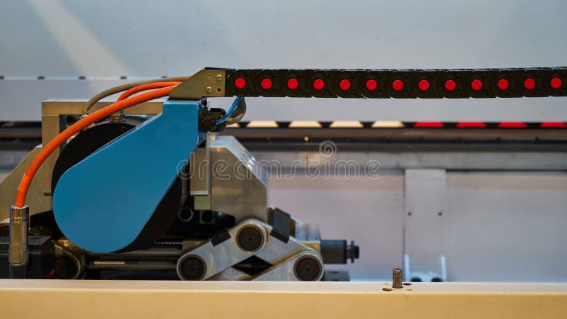 The Image of the Rolling Support of a CNC Woodworking Machine Stock ...