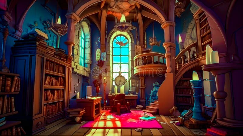 An Image of Room in Fantasy Setting. Generative AI Stock Illustration ...