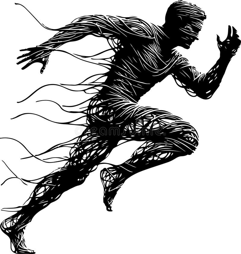 Image of a Rope Man Generated in Ai Stock Illustration - Illustration ...