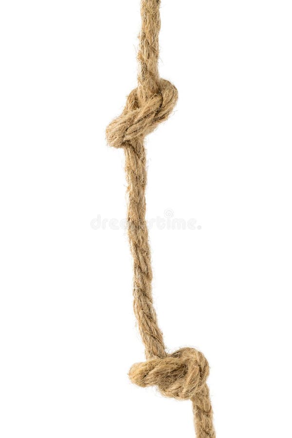 Image of a Rope with Two Knots Isolated on a White Background Stock ...