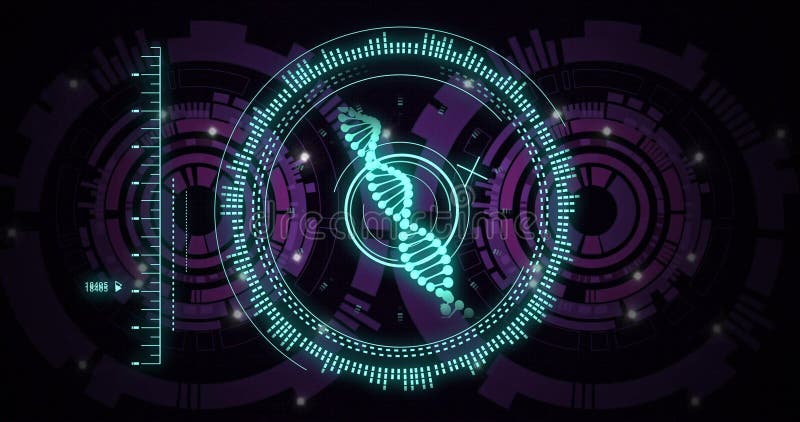 Image of Rotating Dna Helix in Circles Over Loading Circles Against ...