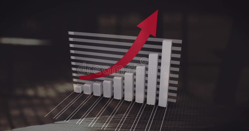 Image of Rotating Graph with a Red Arrow Pointing Up and Fast Walking ...