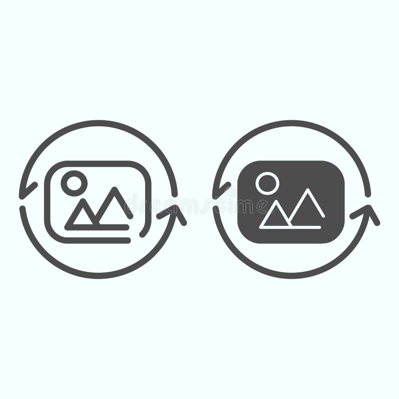 Image Rotation Line and Solid Icon. Photo Rotation Vector Illustration ...