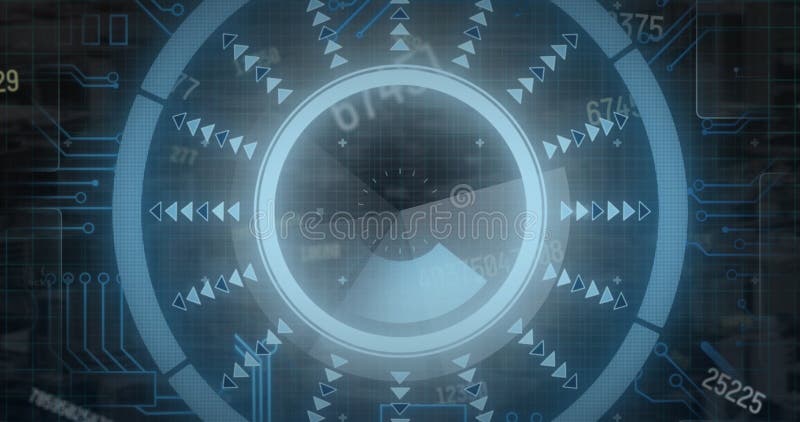 Image of Round Scanner and Multiple Changing Numbers Against ...