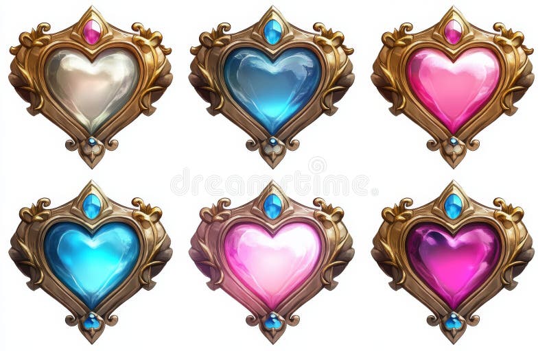 An Image of Round and Square Metal Buttons Decorated with Gemstones, a ...