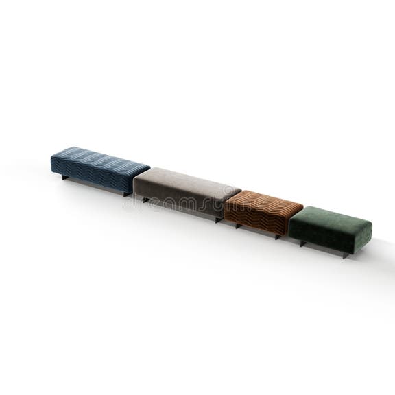 Image of a Row of Long Benches Aligned on a Floor Stock Illustration ...