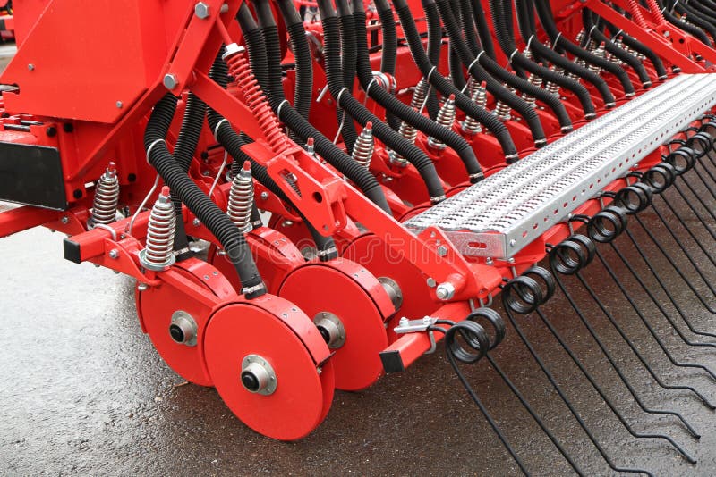 Modern Agricultural Machinery. Stock Image - Image of gray, drum: 217479487
