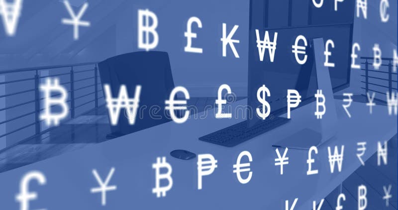 An Image of Rows of Currency Signs Moving on a Transparent Background ...