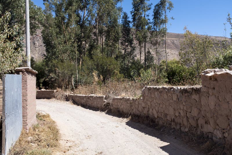 Image of a Rural Path in the Andes in Urubamba Peru. Stock Image ...