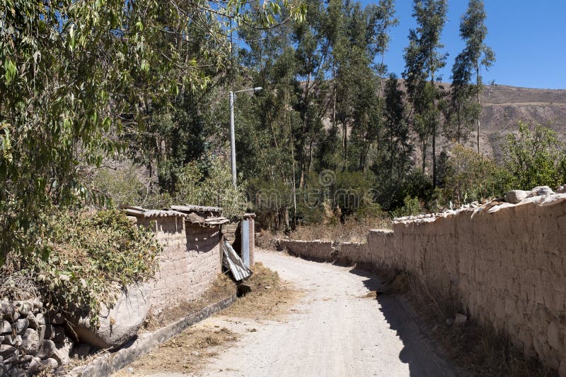 Image of a Rural Path in the Andes in Urubamba Peru. Stock Image ...