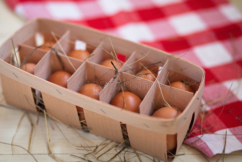 Image of Rustic Eggs in a Box. Organic Food Stock Photo - Image of ...