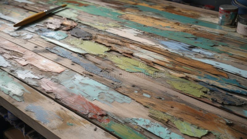 Rustic Pastel Paint on Wood Stock Illustration - Illustration of wooden ...