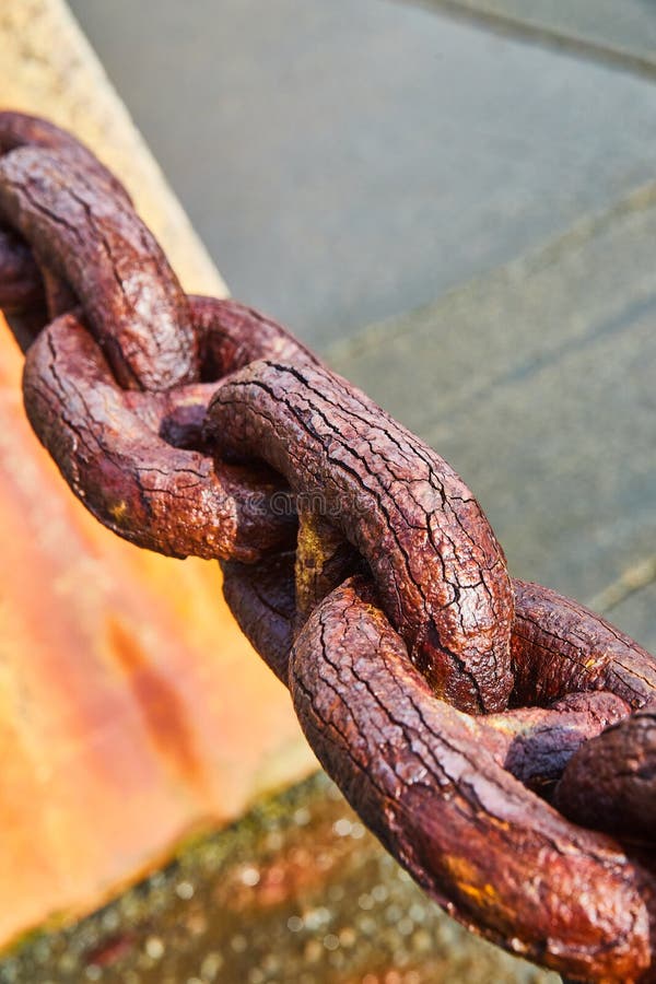 Rusty Chain-link Barrier from Water Erosion Stock Image - Image of ...