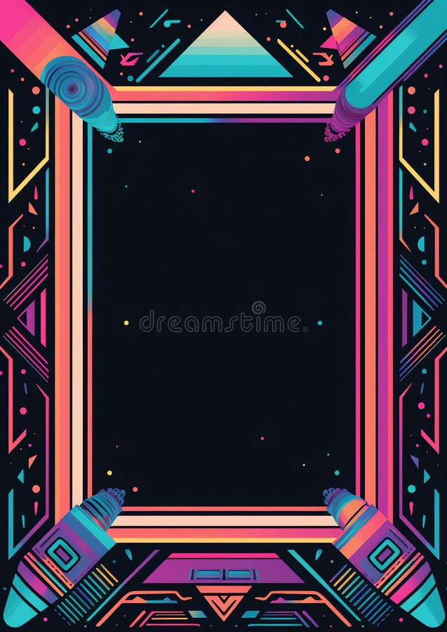 80s Color Palette Frame 80s Retro Nostalgic Stock Illustration ...