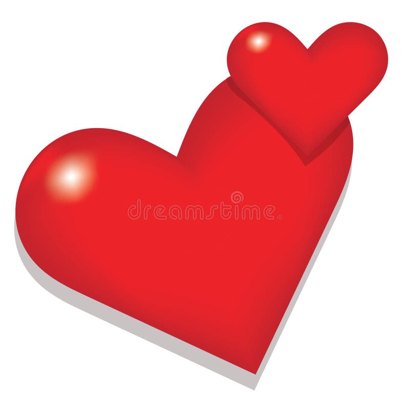 Celebrating Love with a Glossy Red Heart of Passion Stock Illustration ...