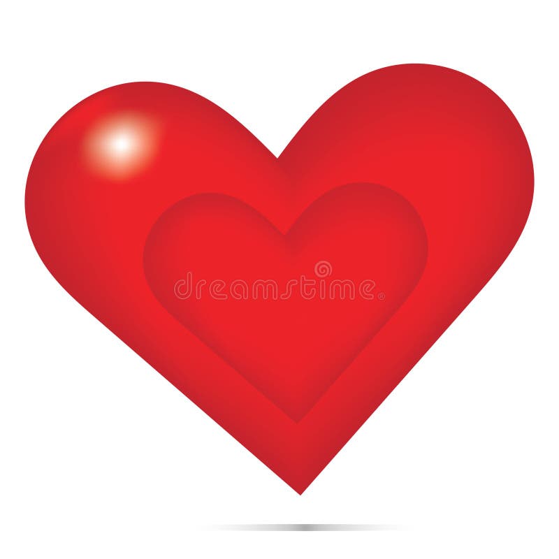 Celebrating Love with a Glossy Red Heart of Passion Stock Illustration ...