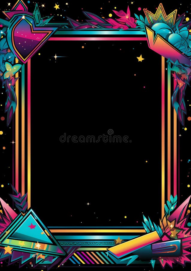 80s Roller Disco Frame 80s Retro Nostalgic Stock Illustration ...